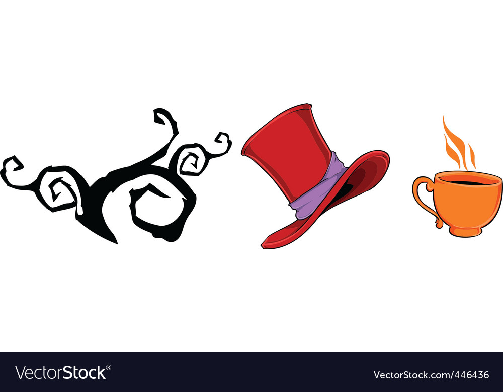 Mad hatter set Royalty Free Vector Image - VectorStock