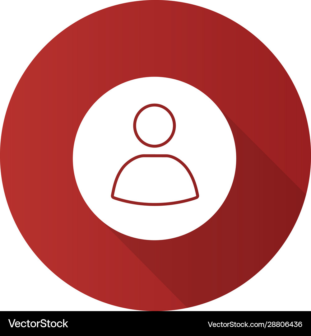 User account circle flat design long shadow glyph Vector Image
