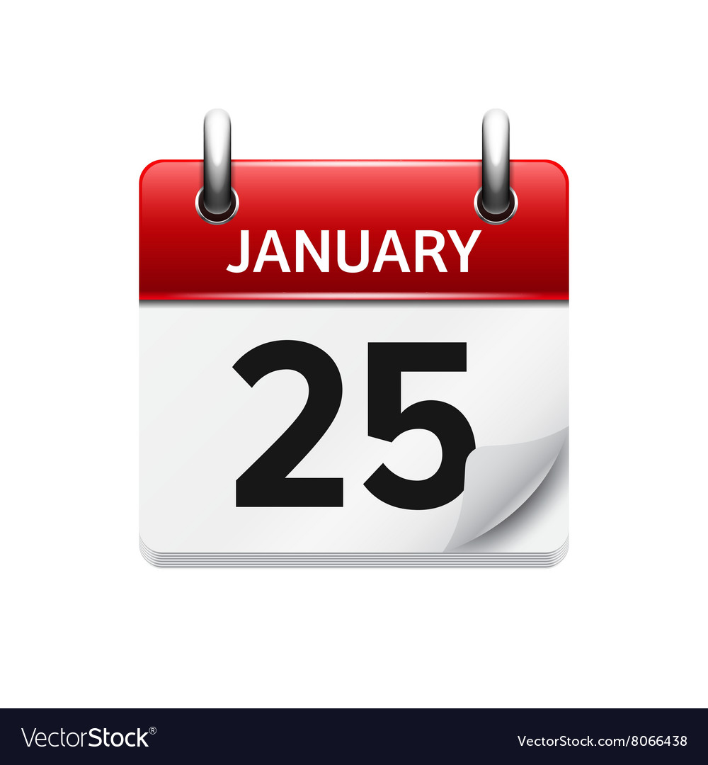 January 25 flat daily calendar icon Date Vector Image January 25 flat daily calendar icon Date Vector Image