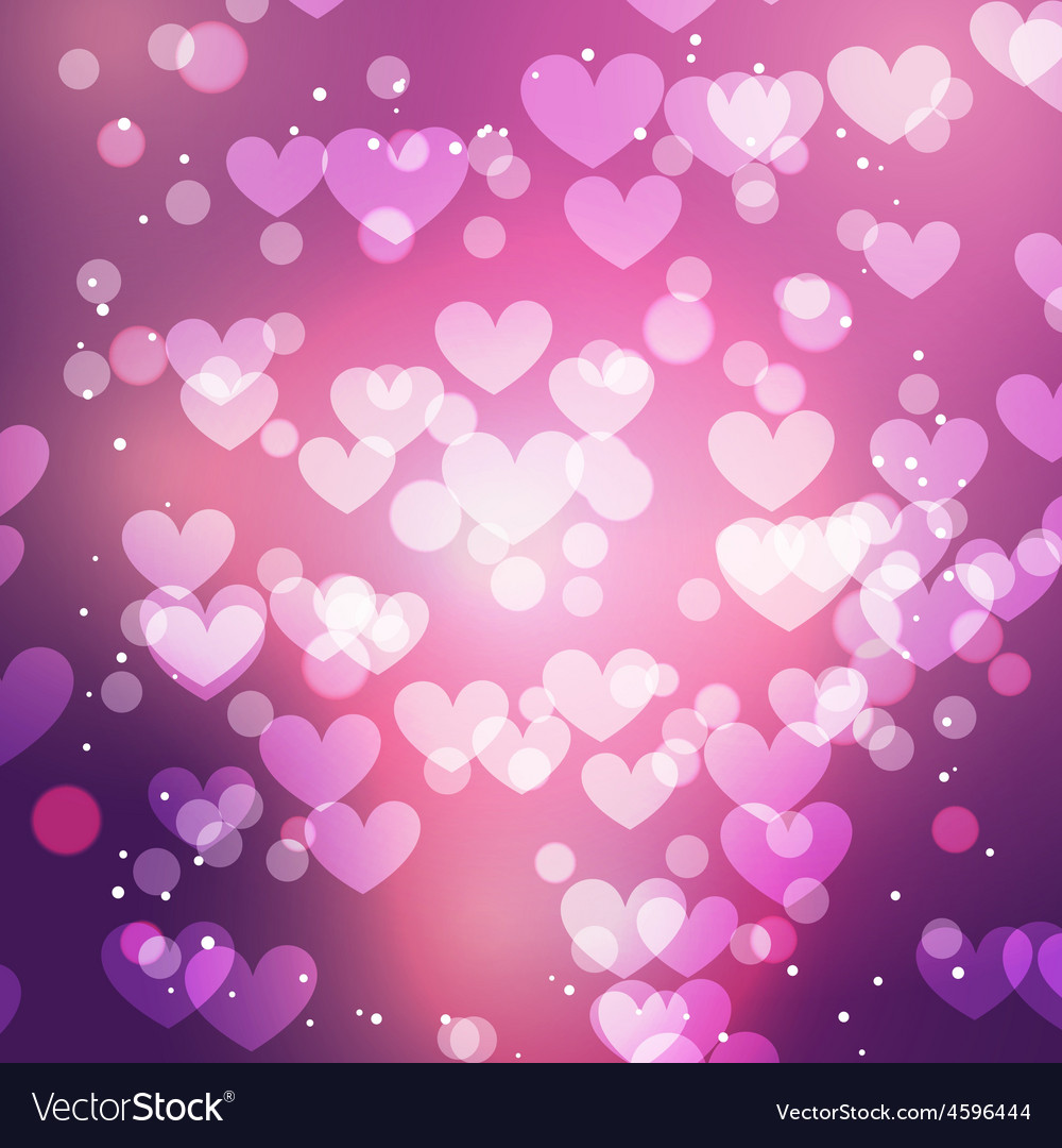 Heart background with bokeh style effect Vector Image