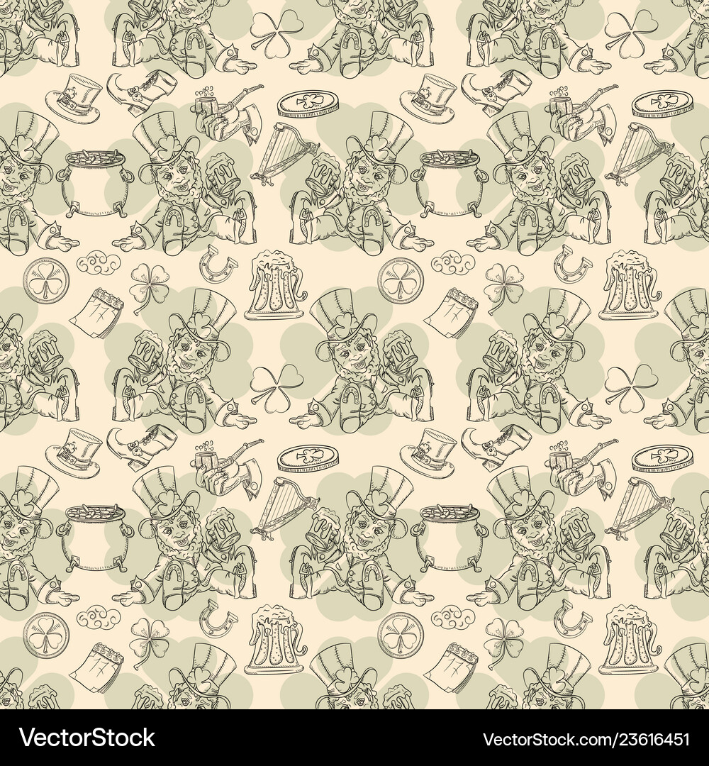 Contour seamless pattern 1 on the theme of st Vector Image