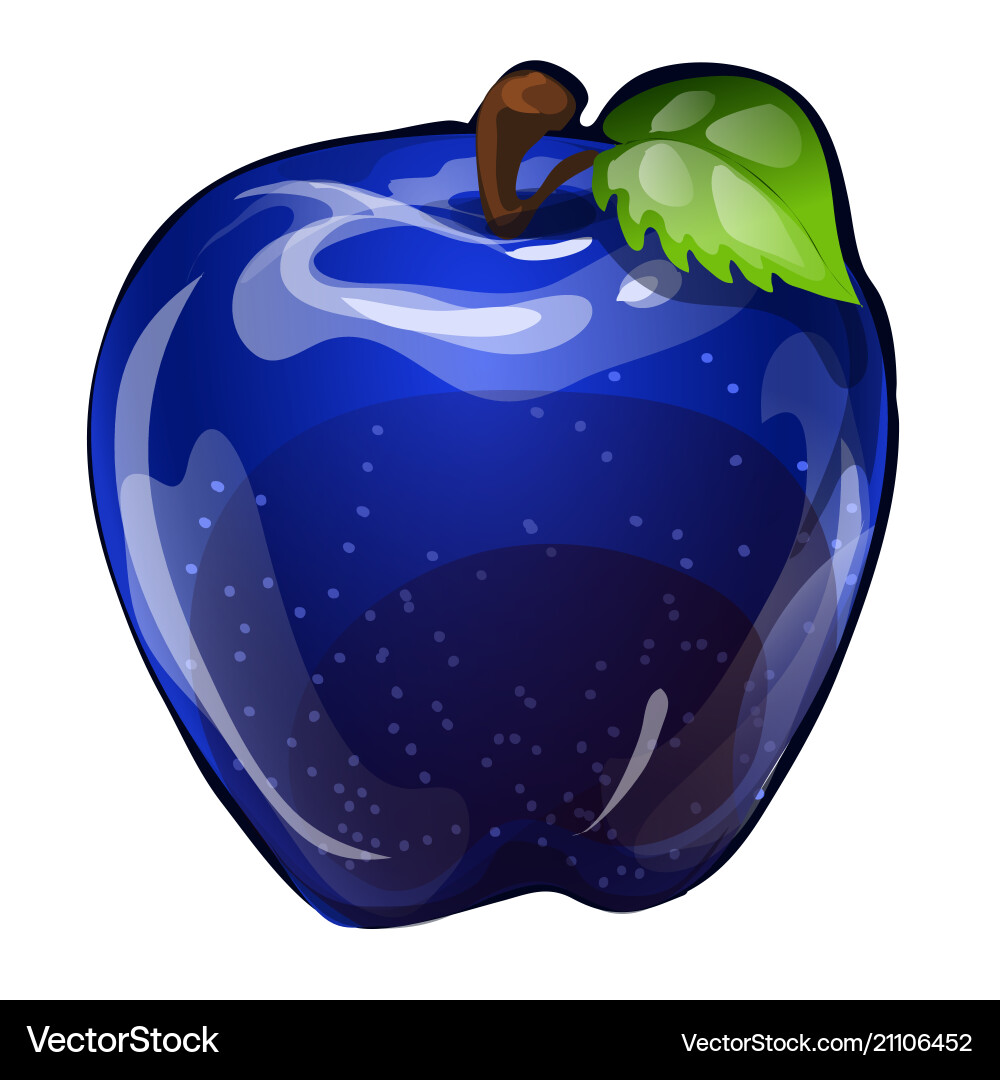 Juicy blue apple isolated on white background Vector Image