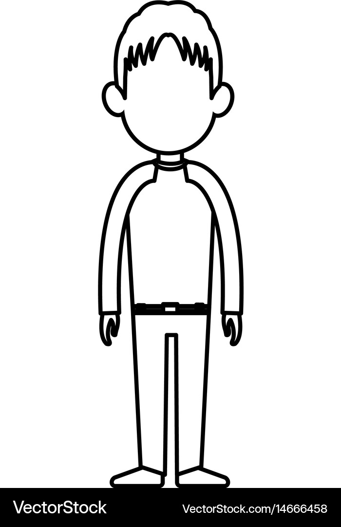 Outline man person standing avatar image Vector Image
