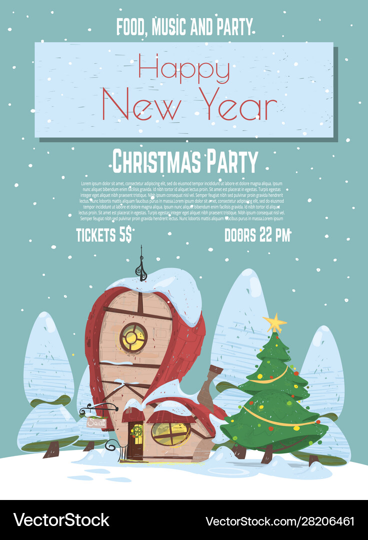 Winter holidays celebration party banner Vector Image