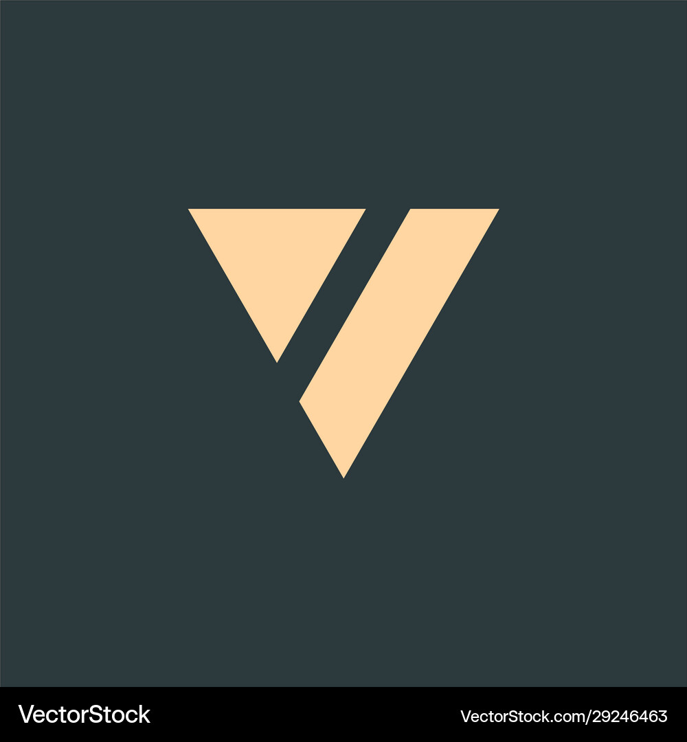 Emblem letter v geometric logo technology Vector Image