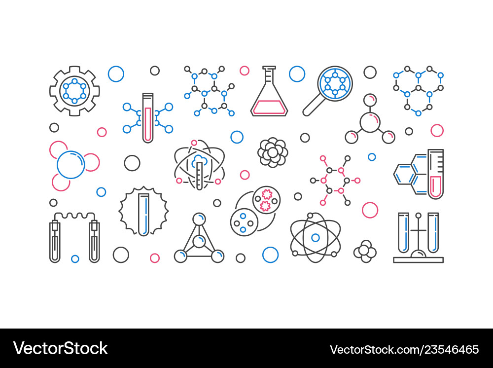 Biochemistry linear concept banner Royalty Free Vector Image