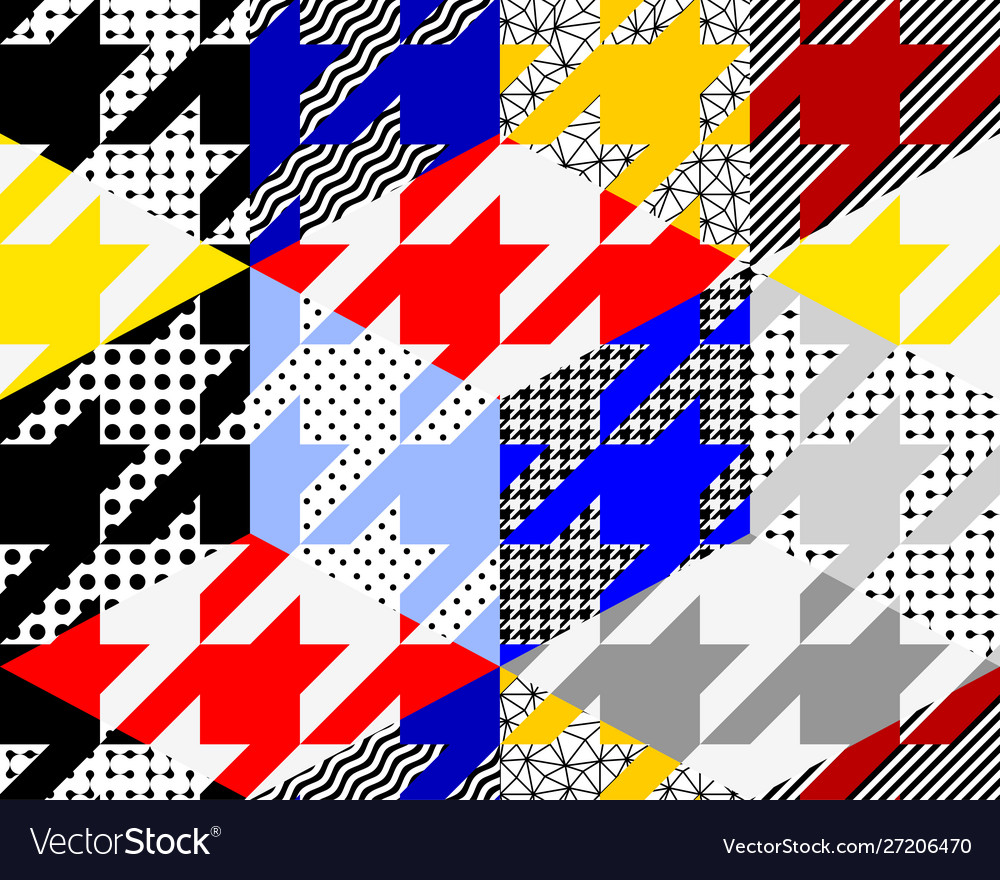Classic hounds-tooth pattern in a patchwork Vector Image