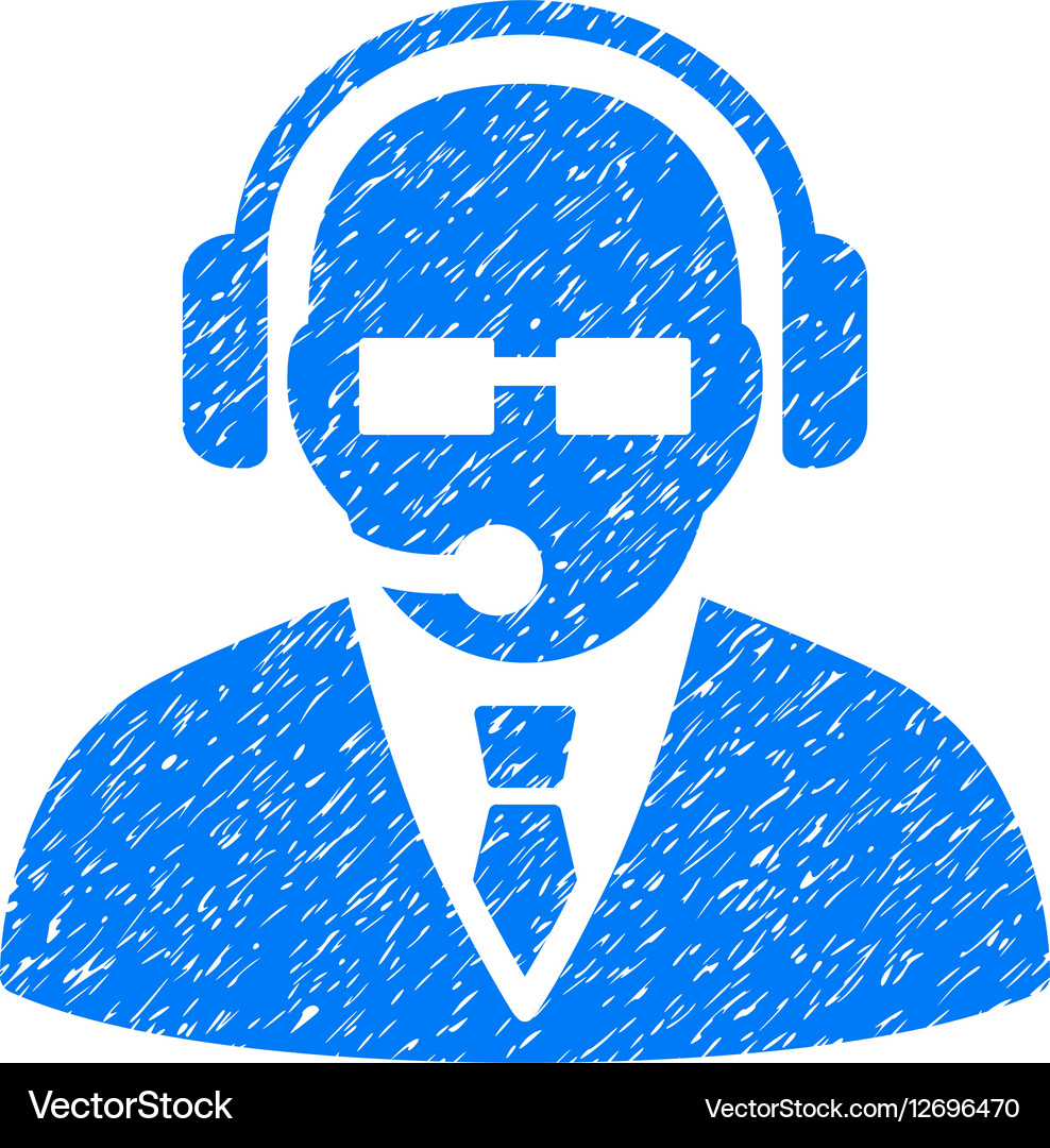 Support manager grainy texture icon Royalty Free Vector
