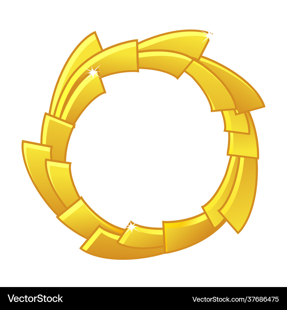 Gold game avatar royalty round frame template Vector Image