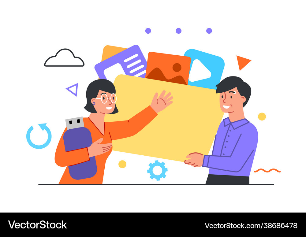 Data recovery backup concept Royalty Free Vector Image