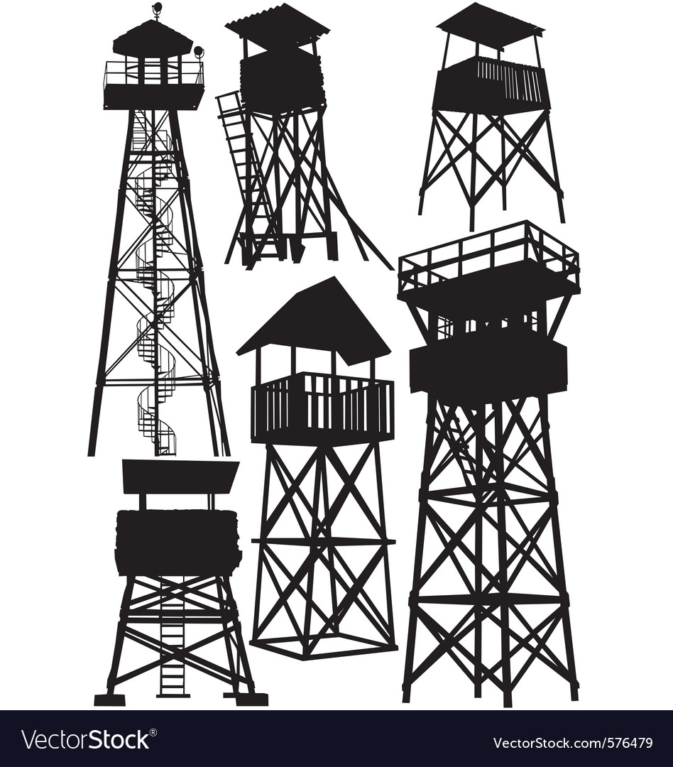 Guard watch tower Royalty Free Vector Image - VectorStock