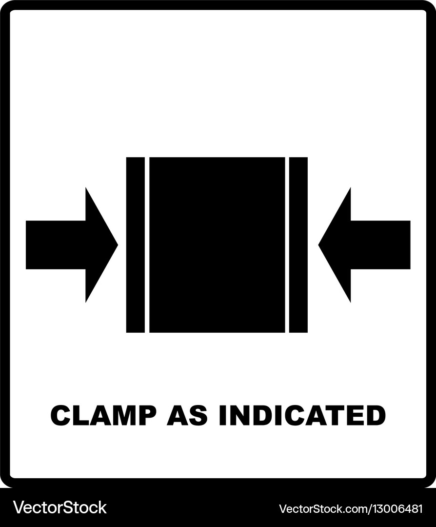 Clamp as indicated Cargo signs packaging symbol Vector Image