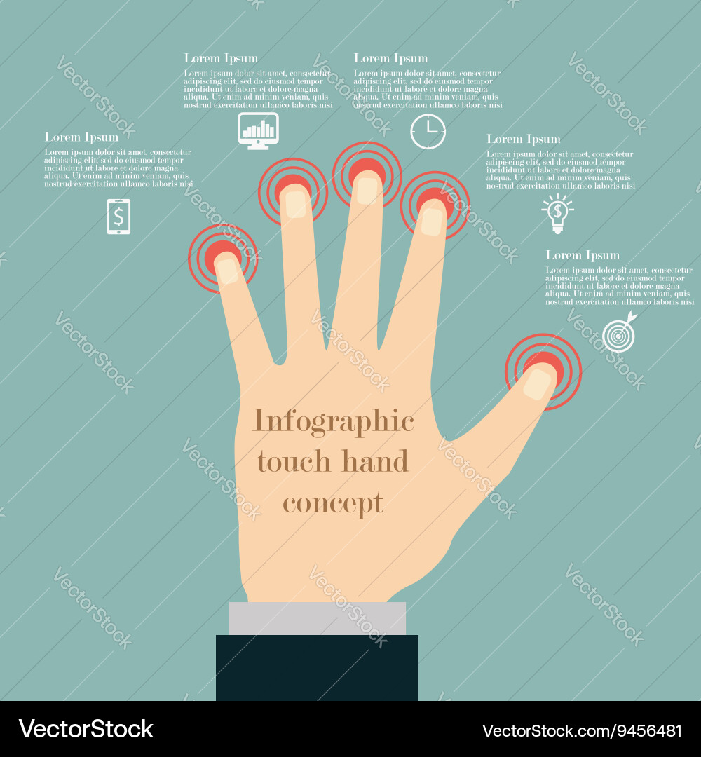 Hand touch infographic concept Royalty Free Vector Image