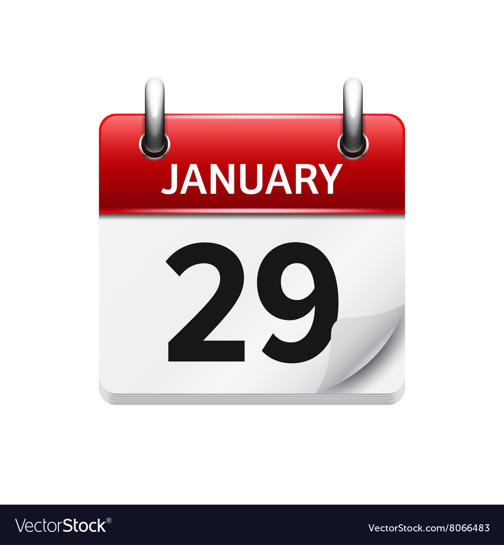January 29 flat daily calendar icon Date Vector Image