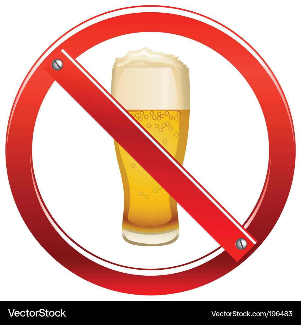 No drinking sign Royalty Free Vector Image - VectorStock