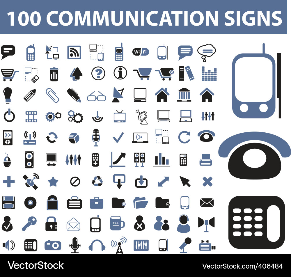 Communication icons Royalty Free Vector Image - VectorStock