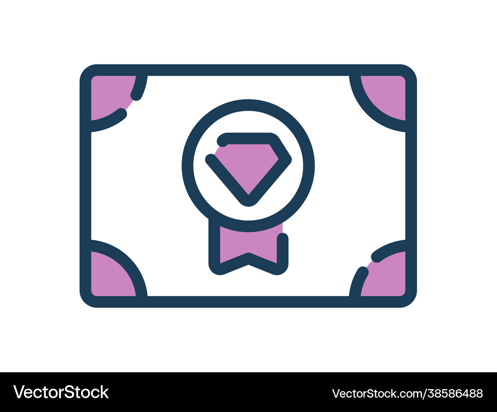 Certified certificate single isolated icon Vector Image