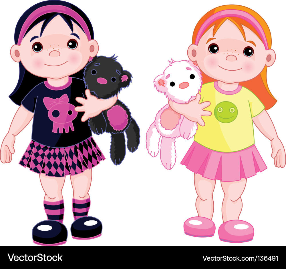 Cute girls Royalty Free Vector Image - VectorStock