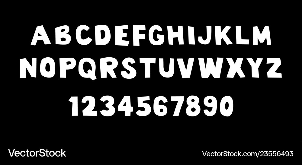Comical font and alphabet Royalty Free Vector Image