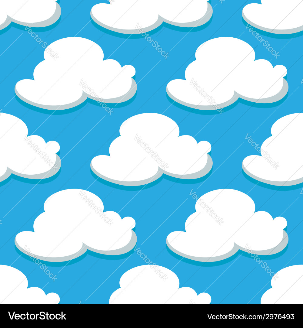 Seamless pattern of sky and white clouds Vector Image