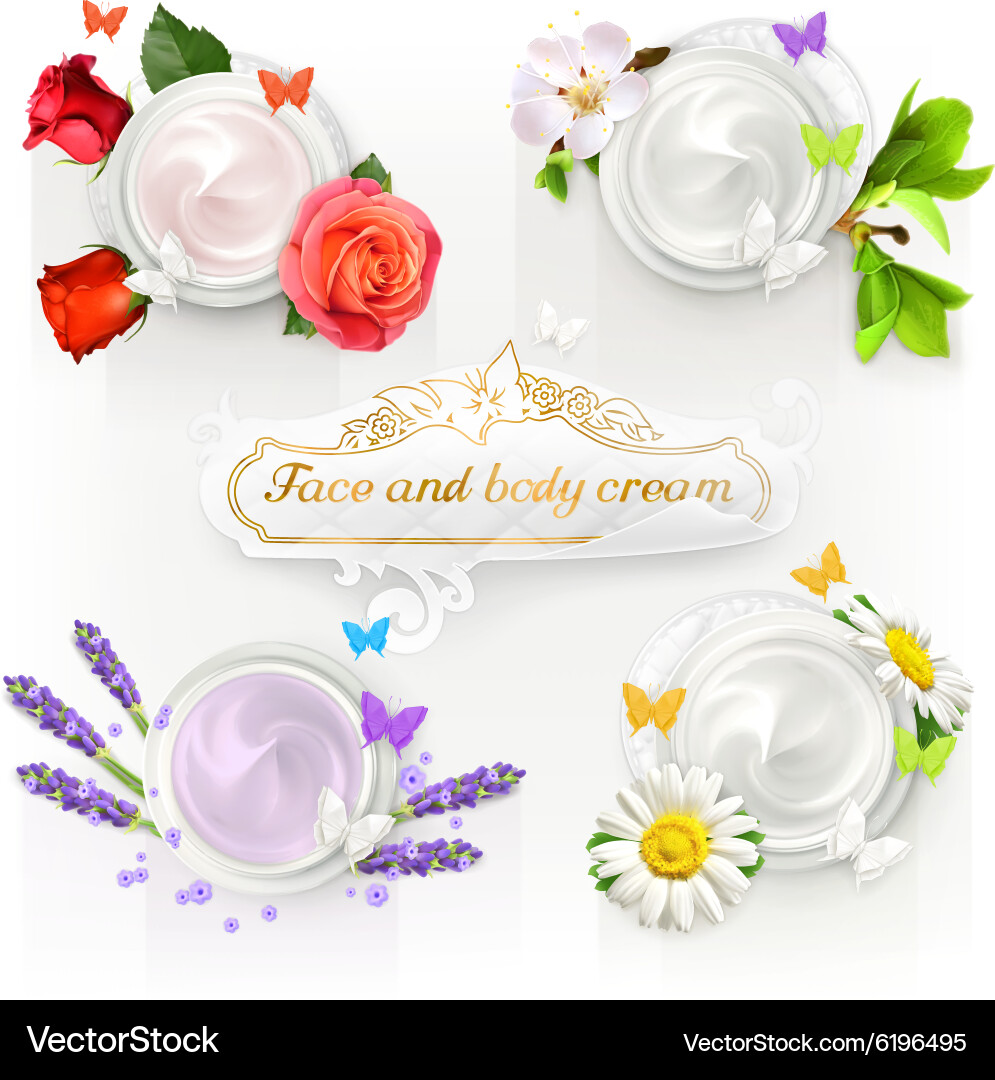 Cream concepts set Royalty Free Vector Image - VectorStock