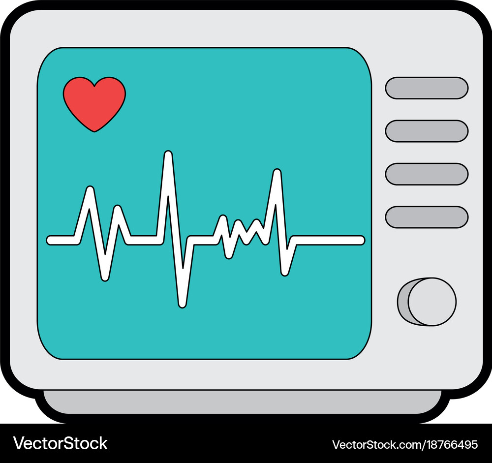 Electrocardiograph machine isolated icon Vector Image
