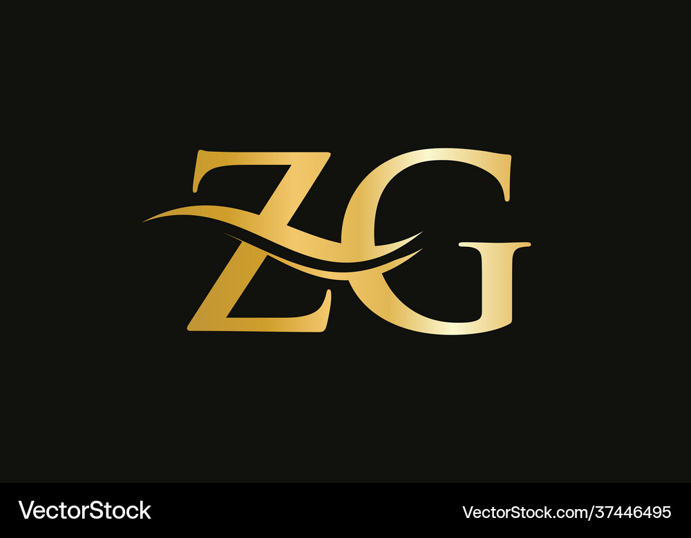 Initial linked letter zg logo design modern style Vector Image