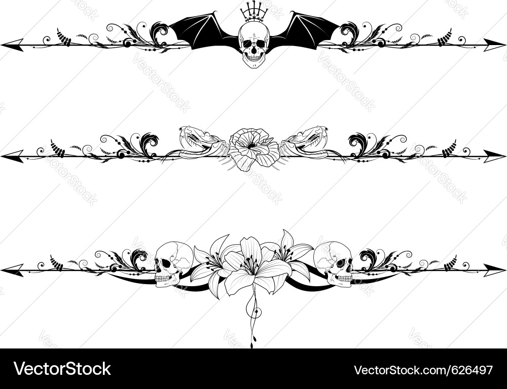 Set of gothic borders Royalty Free Vector Image