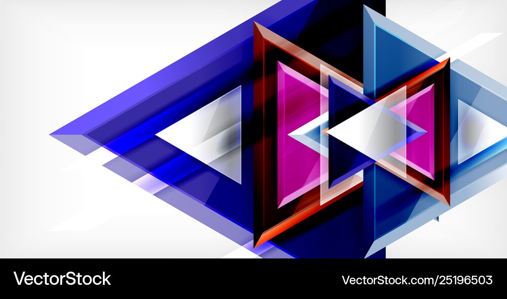 Glossy shiny triangles background Royalty Free Vector Image