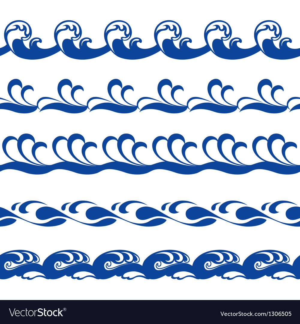 Wave borders Royalty Free Vector Image - VectorStock