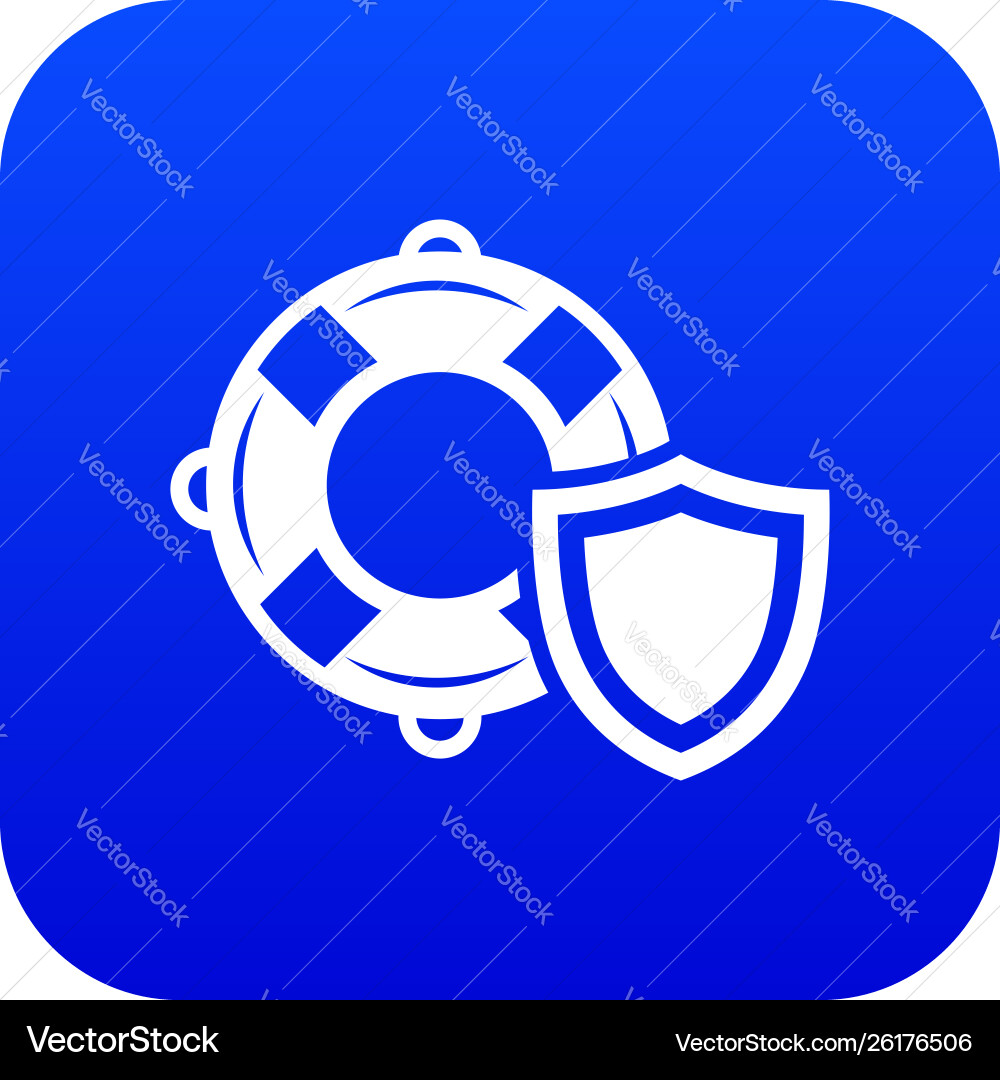 Lifeguard protection icon blue Royalty Free Vector Image