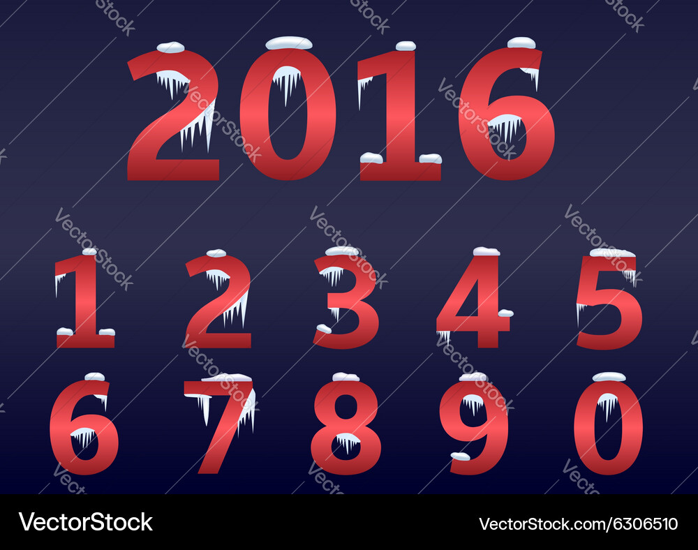 Red number set Royalty Free Vector Image - VectorStock