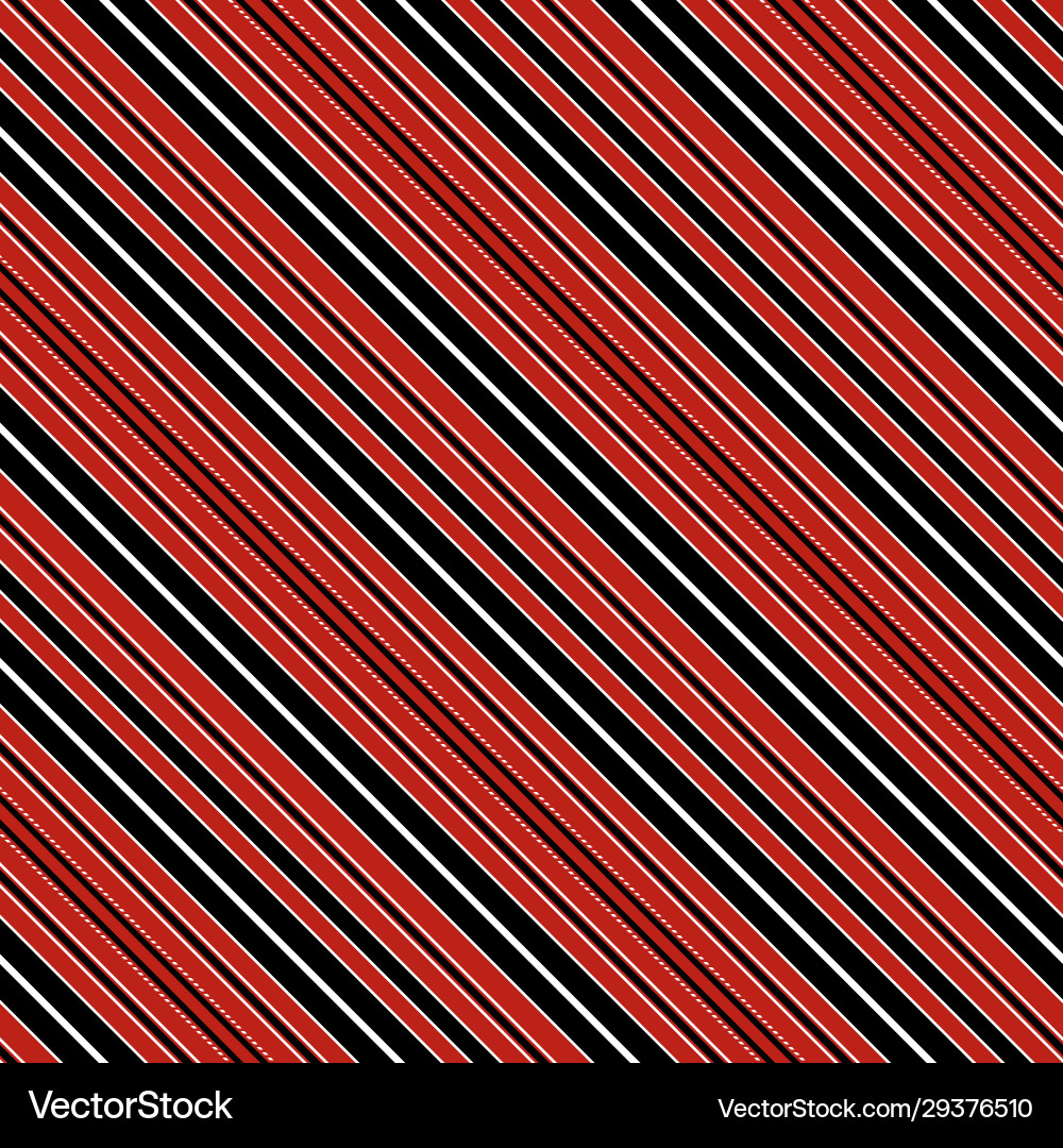 With red black and white diagonal parallel stripes