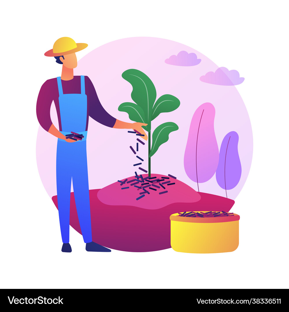 Mulching plants abstract concept Royalty Free Vector Image