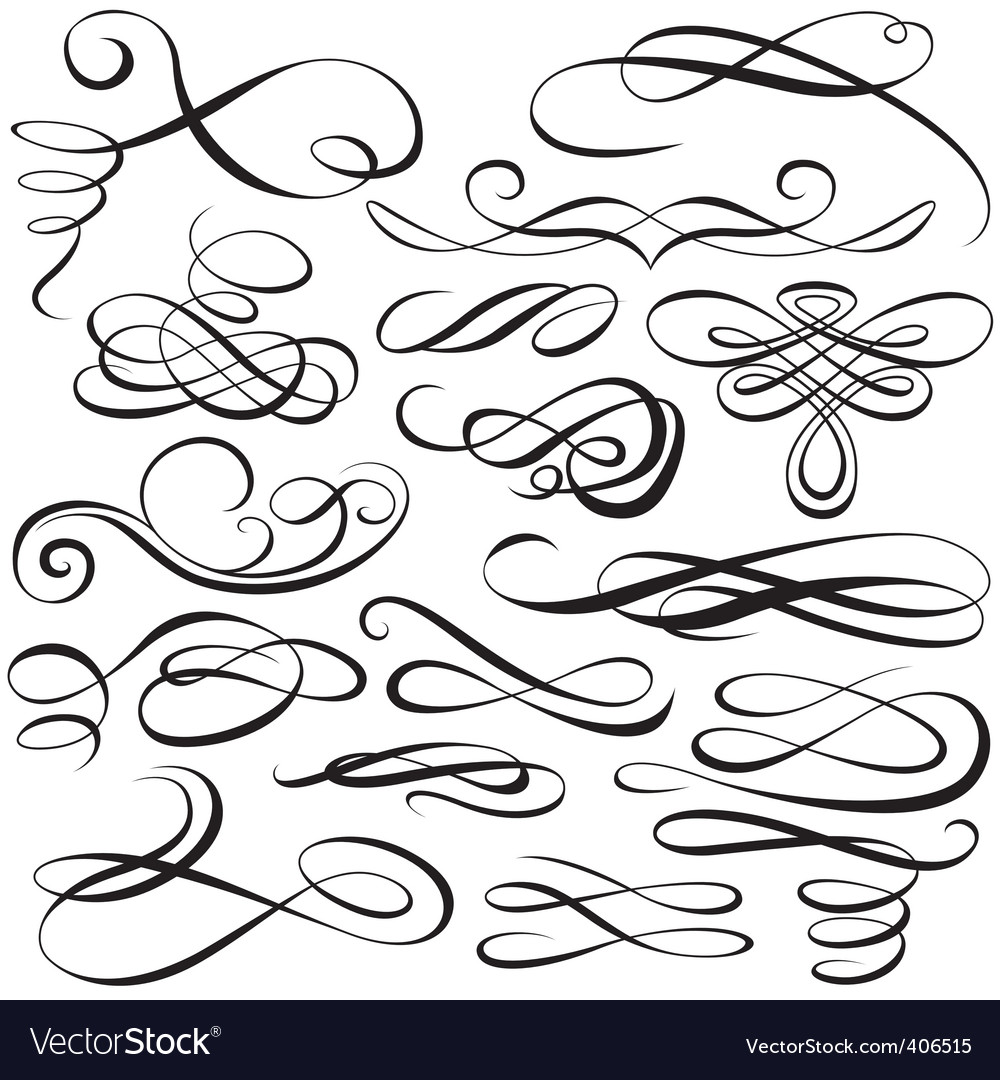 Calligraphic elements Royalty Free Vector Image