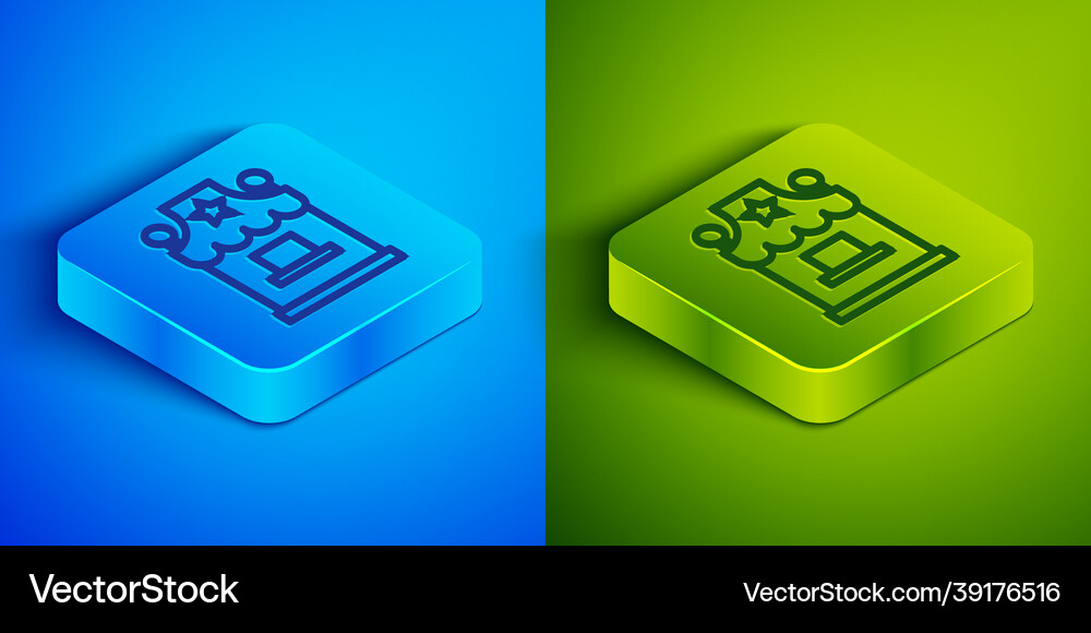 Isometric line ticket box office icon isolated Vector Image
