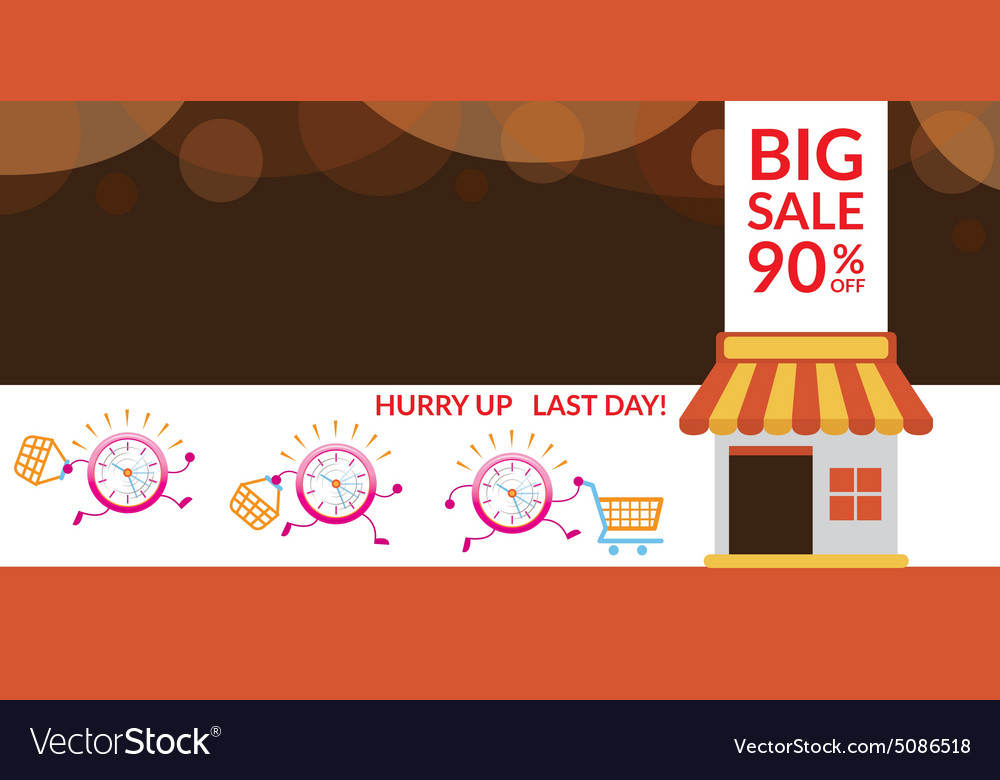 Clock character hurry run for sale and discount Vector Image