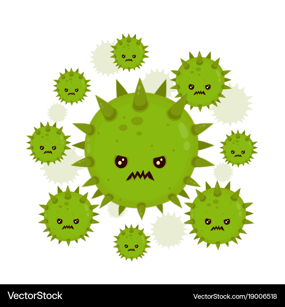Cute angry evil bad fly germ virus Royalty Free Vector Image