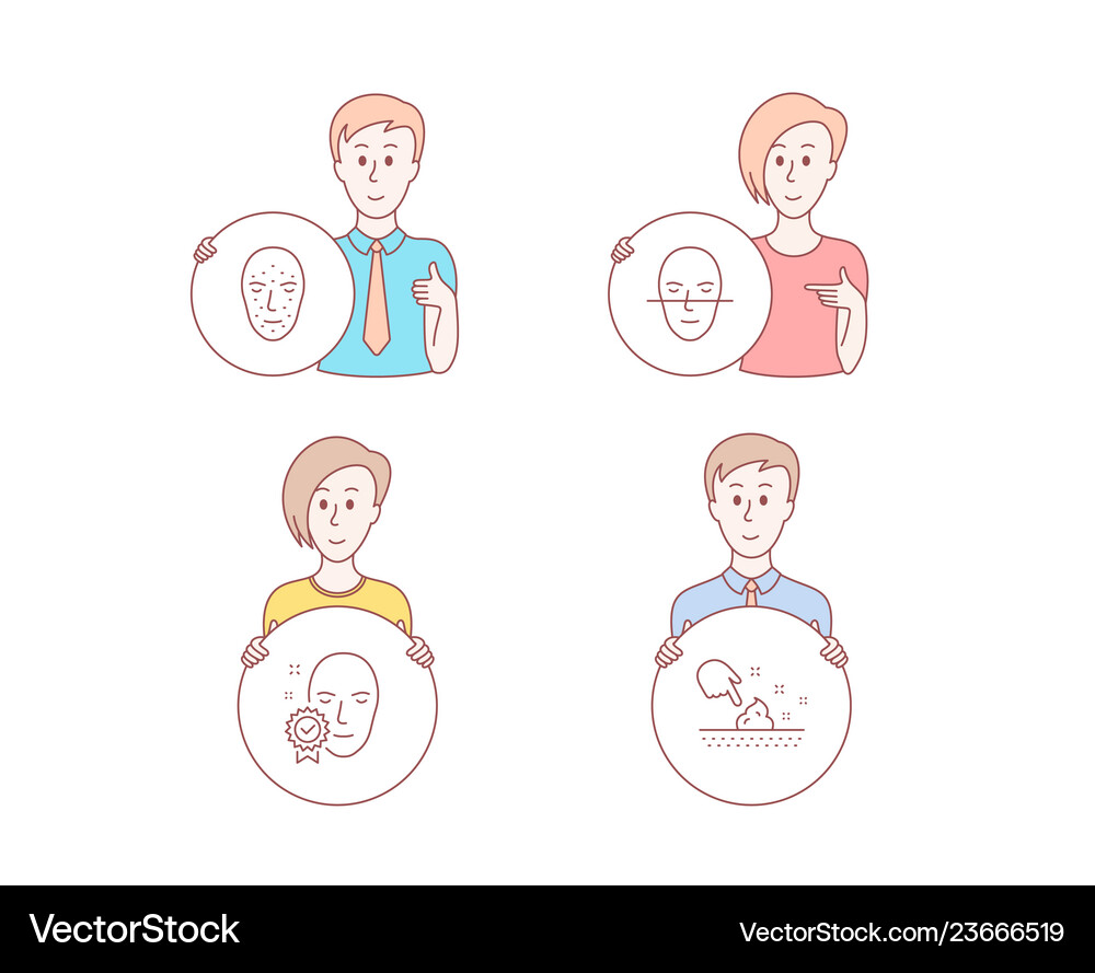 Face biometrics recognition and skin Royalty Free Vector