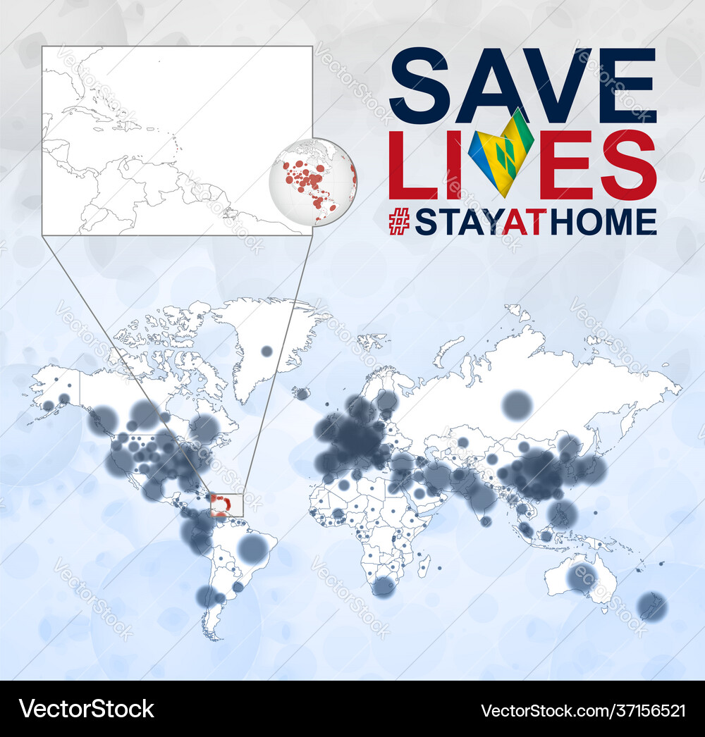 World map with cases coronavirus focus Royalty Free Vector