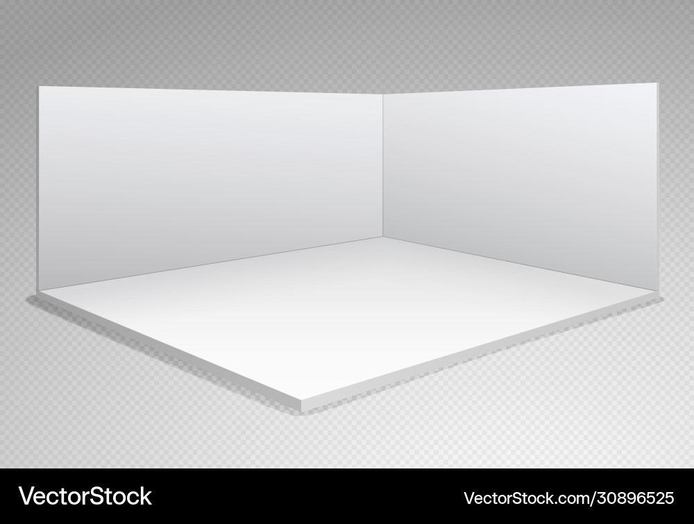 Empty exhibition stand hall with white walls Vector Image