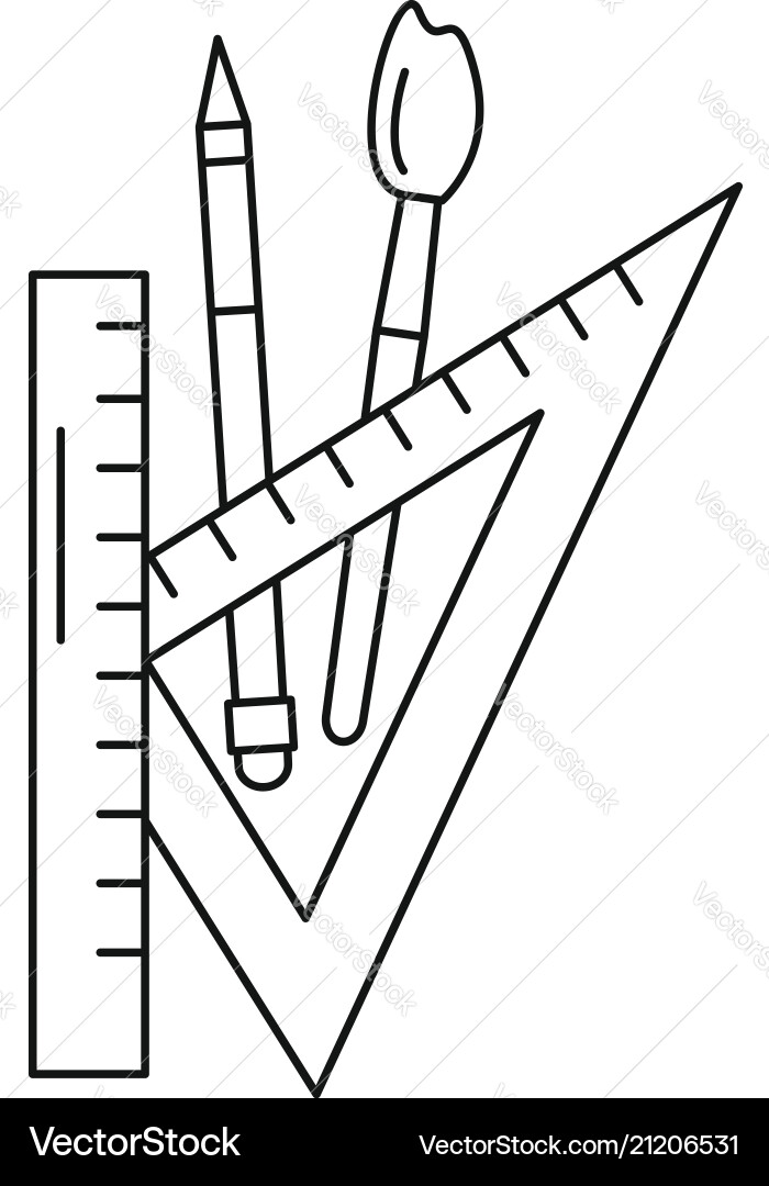 School supplies icon outline style Royalty Free Vector Image