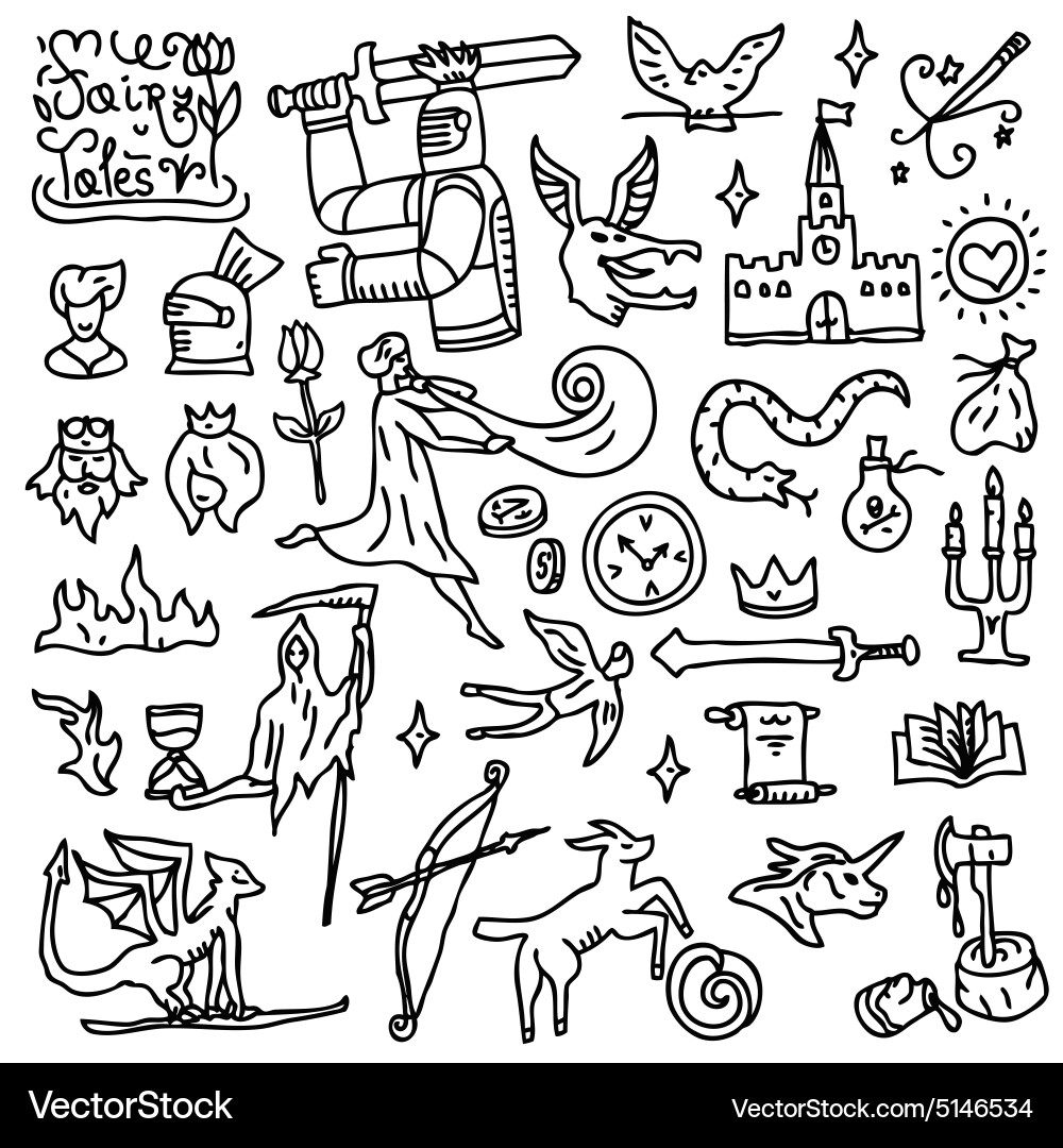 Fairy tales - doodles Royalty Free Vector Image