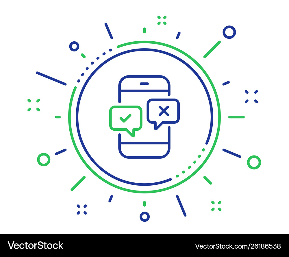 Phone survey line icon select answer sign Vector Image