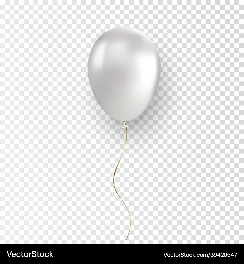 Glossy realistic white balloon Royalty Free Vector Image
