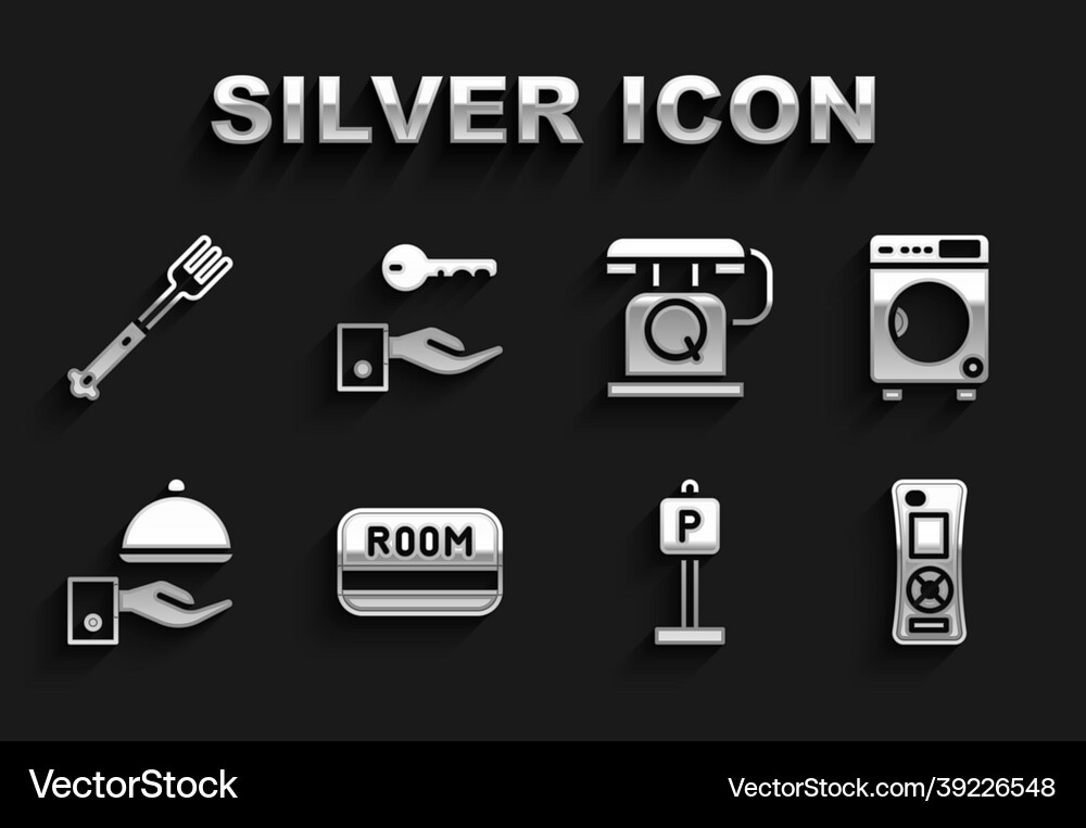 Set hotel key card washer remote control Vector Image