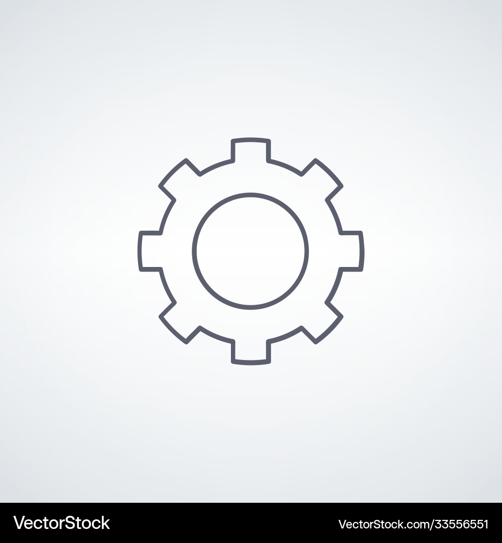 Gear linear icon engineering mechanical cogwheel Vector Image