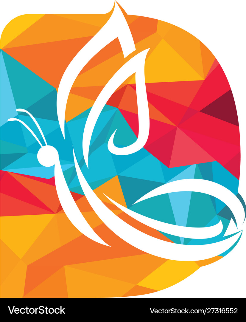 Butterfly letter d logo design Royalty Free Vector Image