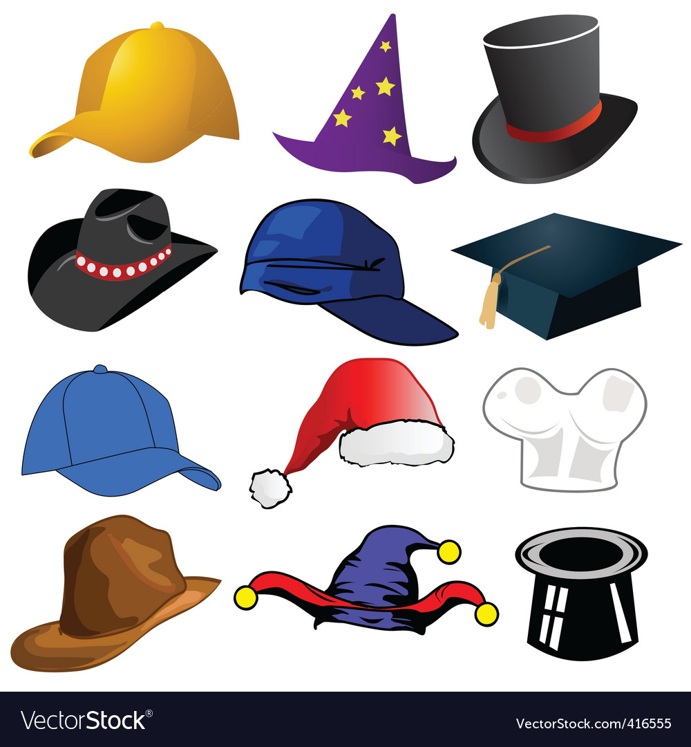 Assorted hats Royalty Free Vector Image - VectorStock