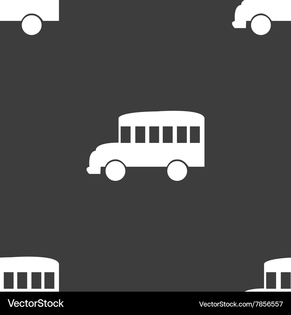 Bus icon sign seamless pattern on a gray Vector Image